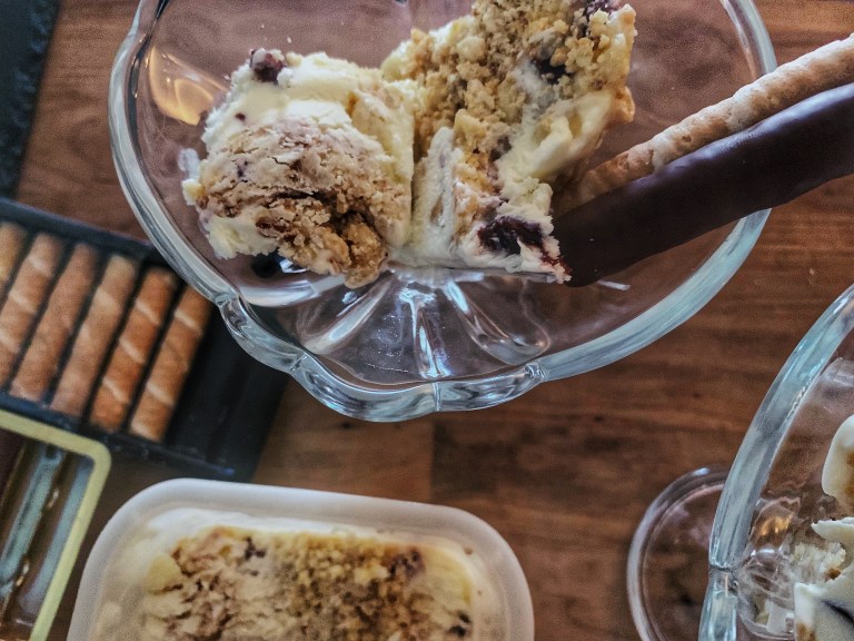 Cherry Bakewell Ice-Cream (No Churn) – Gen's Christmas Kitchen